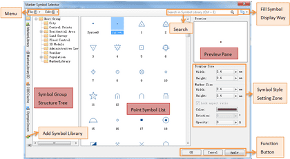 UI for the Marker Symbol Selector