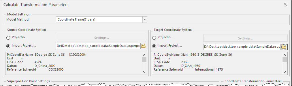Calculate Transformation Model Parameters