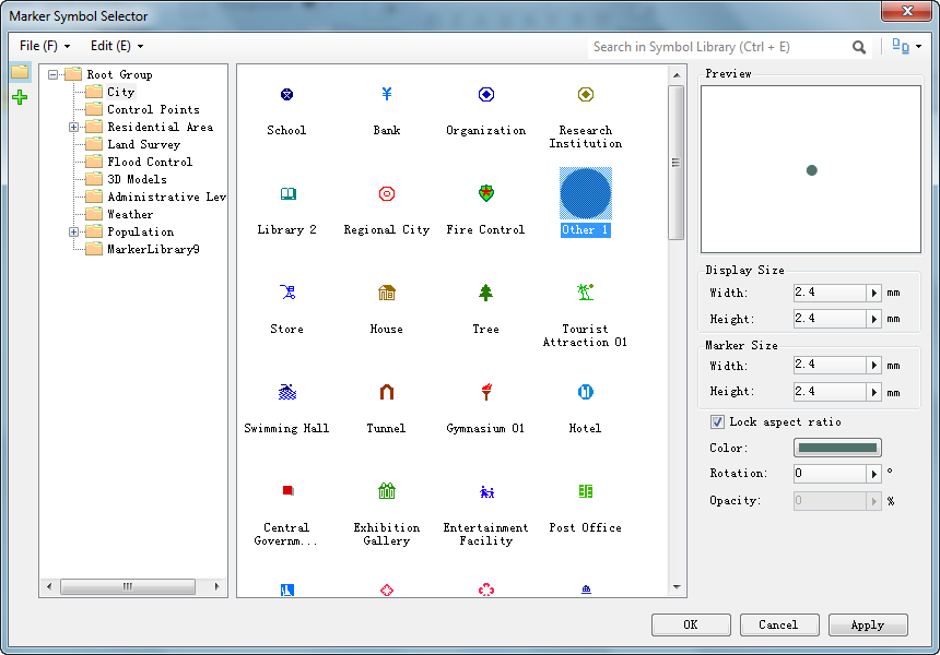 Marker Symbol Selector
