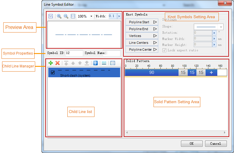 UI for the Line Symbol Editor